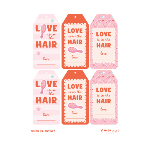 Printable Valentine Tags - "Love Is In The Hair" – Magic Playbook