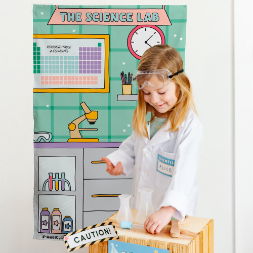Science Lab Fabric Pretend Play Scene – Magic Playbook